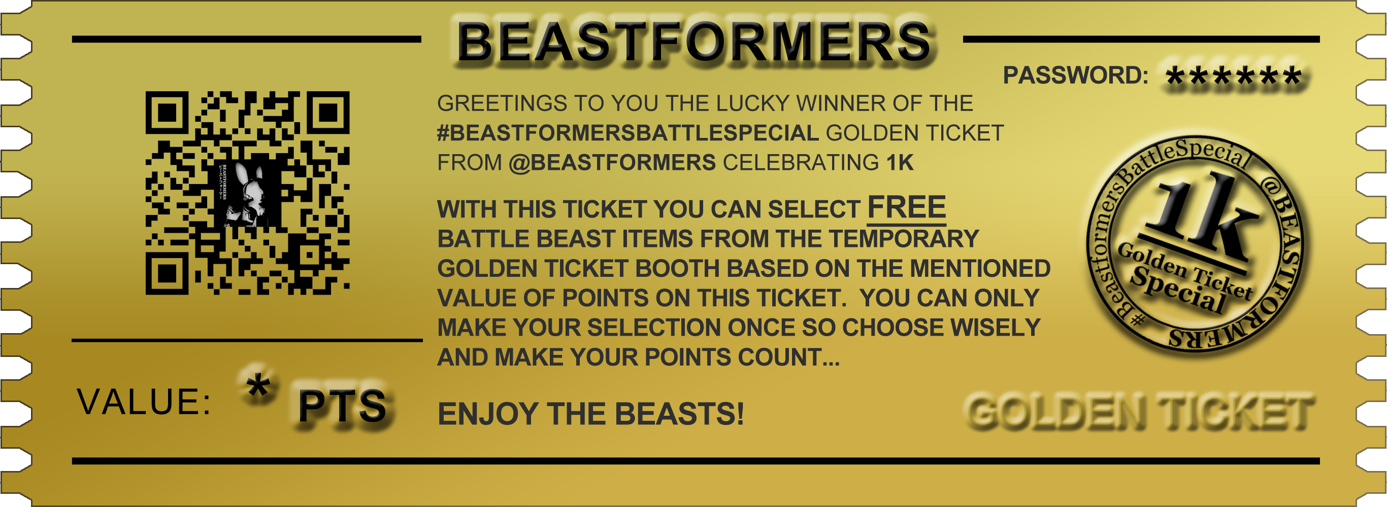 The Golden Ticket (Ended) | Beastformers Blog